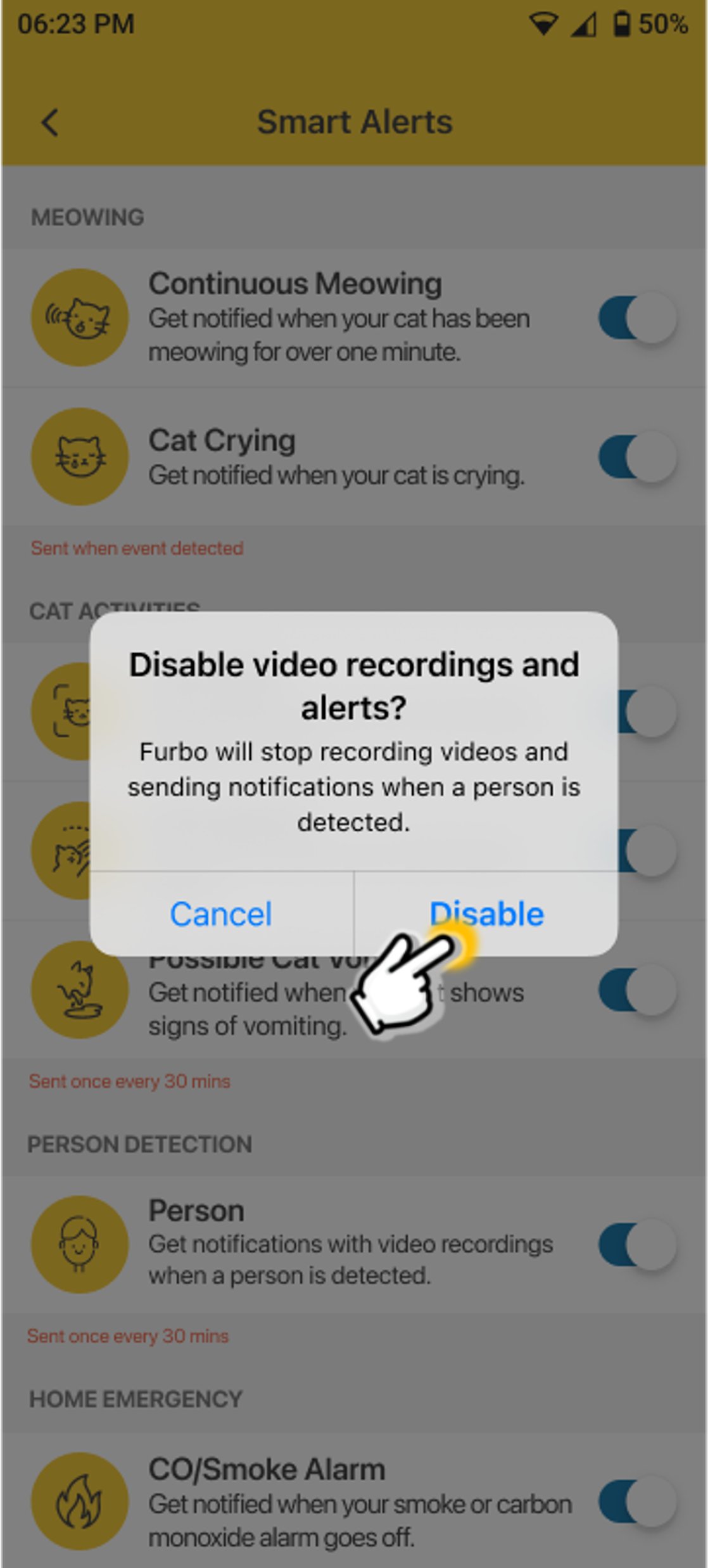 How to Disable Person Detection – Furbo Help Center